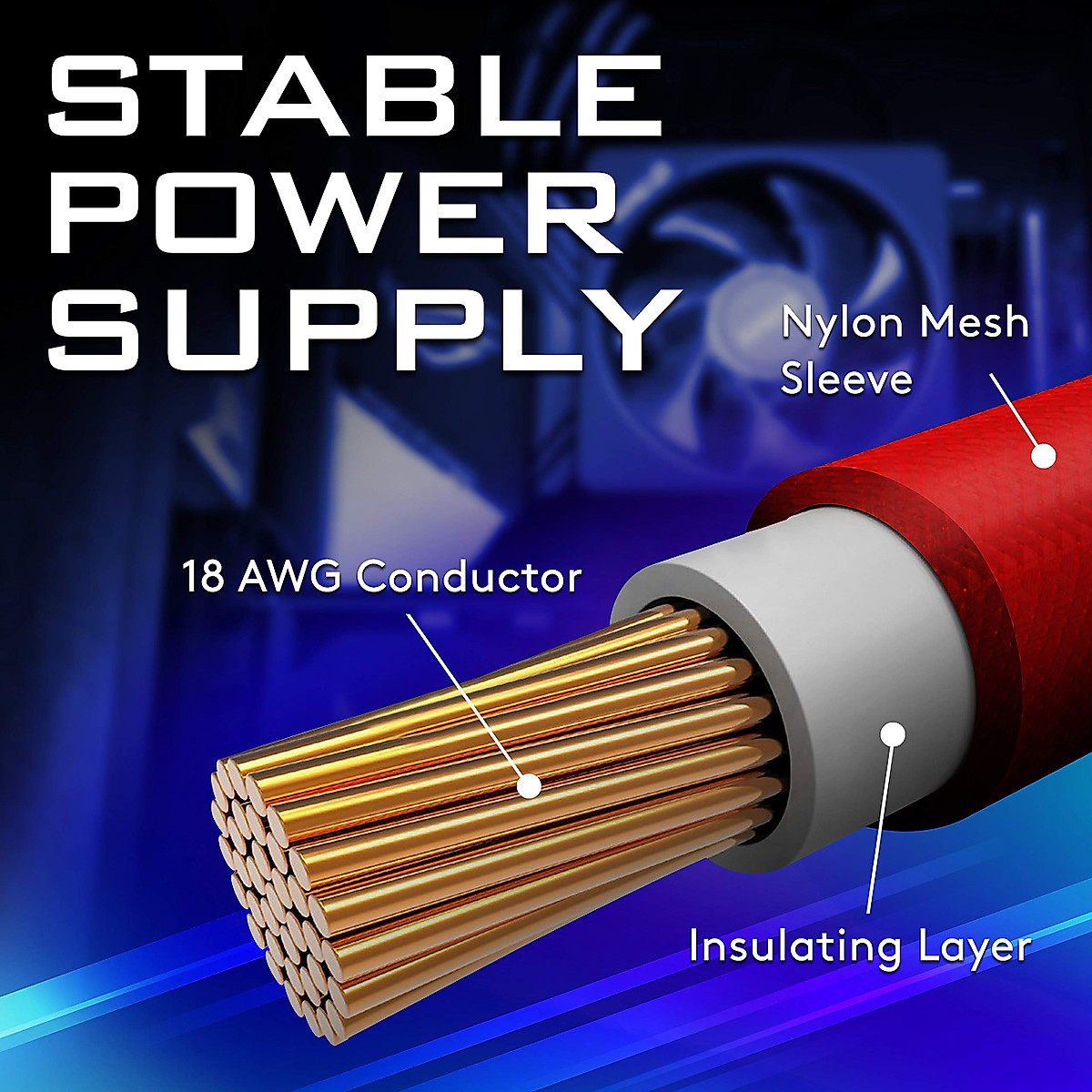 EZDIY-FAB PSU Cable Extension Sleeved Custom Mod GPU PC Power Supply Soft Nylon Braided with Comb Kit 24PIN/3x 8PIN to 6+2Pin/ 2X 8PIN to 4+4PIN-300MM/11.8in - Black