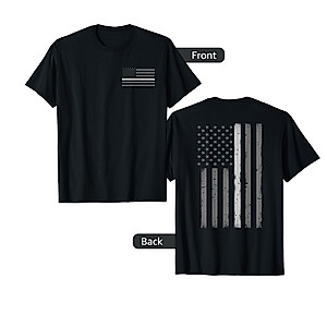 Correctional Officer Thin Silver Line Flag T-Shirt