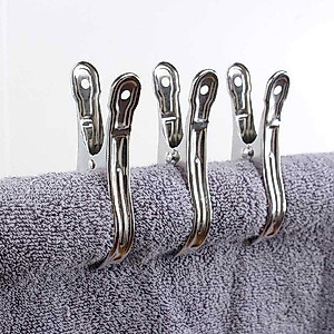 FOMMEN Metal ClothesPins,Row Cover Clips 20 Pack 3.5 Inch Stainless Steel Pool Towel Clips,Chair Clips for Beach Towels,Garden Clips，Greenhouse Clamps：Quilts, Blankets from Blow Away Or Decline