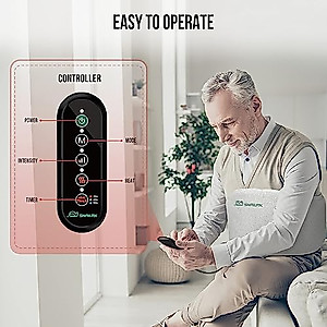 Snailax Heating Pad for Back Pain Relief,Belly Wrap Belt with 3 Vibration Modes & Adjustable Strap,Heating Pad for Cramps,3 Heat Setting & Auto Shut Off, Gifts(Gray)