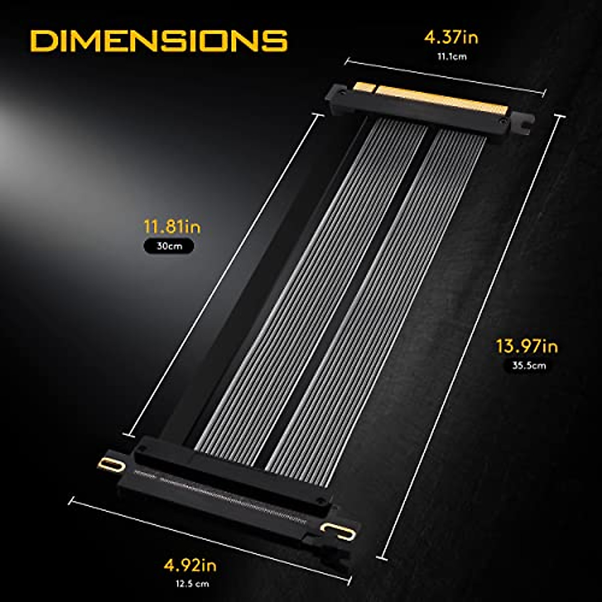 EZDIY-FAB PCIE 4.0 16x Extreme High Speed Riser Cable,PCI Express Gen4 GPU Riser Cable-30CM Straight Connector