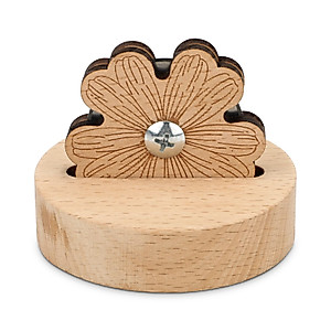 Daisy Thread Cutter, Tabletop Blade Saver Yarn Cutter with Anti-Slip Stand Wooden Rotary Thread Cutting Tool Sewing Seam Supplies Quilting Notions