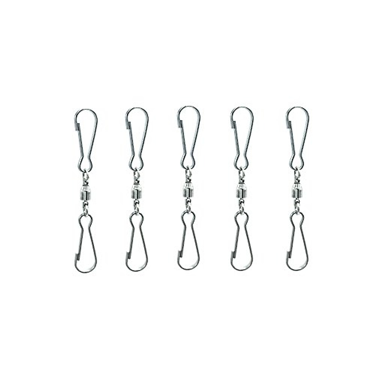 LGEGE Accessories for Wind Spinner, 5 PCS Smooth Spinning Dual Clip Swivels Wind Spinner Hangers Spiral Tails Twisters Wind Socks, for Spinning Windsocks, Kites, Flower Pots, Bird Feeders, Flags