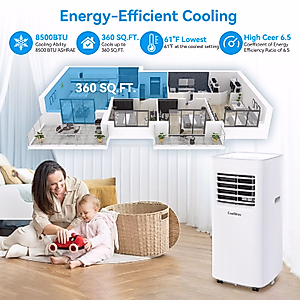 Coolblus A019K A019K-05KR Air Conditioner, 8500BTU, White