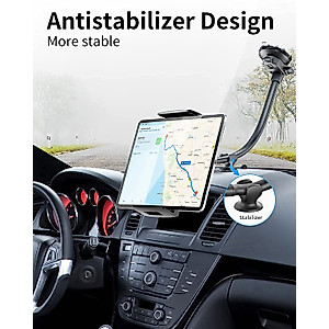 APPS2Car iPad Car Mount, 360 Degree Rotation, Suction Cup, Compatible with 9.7-10.5 Inch Tablets and Phones