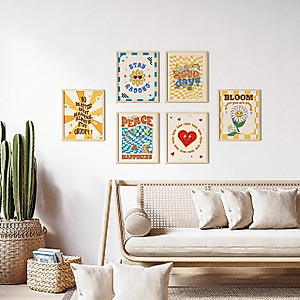 97 Decor Groovy Classroom Decor Aesthetic Pictures - Hippy Room Decor, Hippie Wall Decor, 70s Retro Wall Art Prints, Funky Flower Boho Groovy Posters for Nursery Bedroom Decorations (8x10 UNFRAMED)