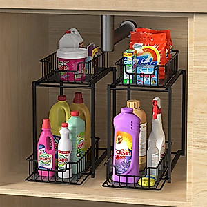 FavoThings Expandable Sink Caddy + 2 Pack Under the Sink Organizer Bundle
