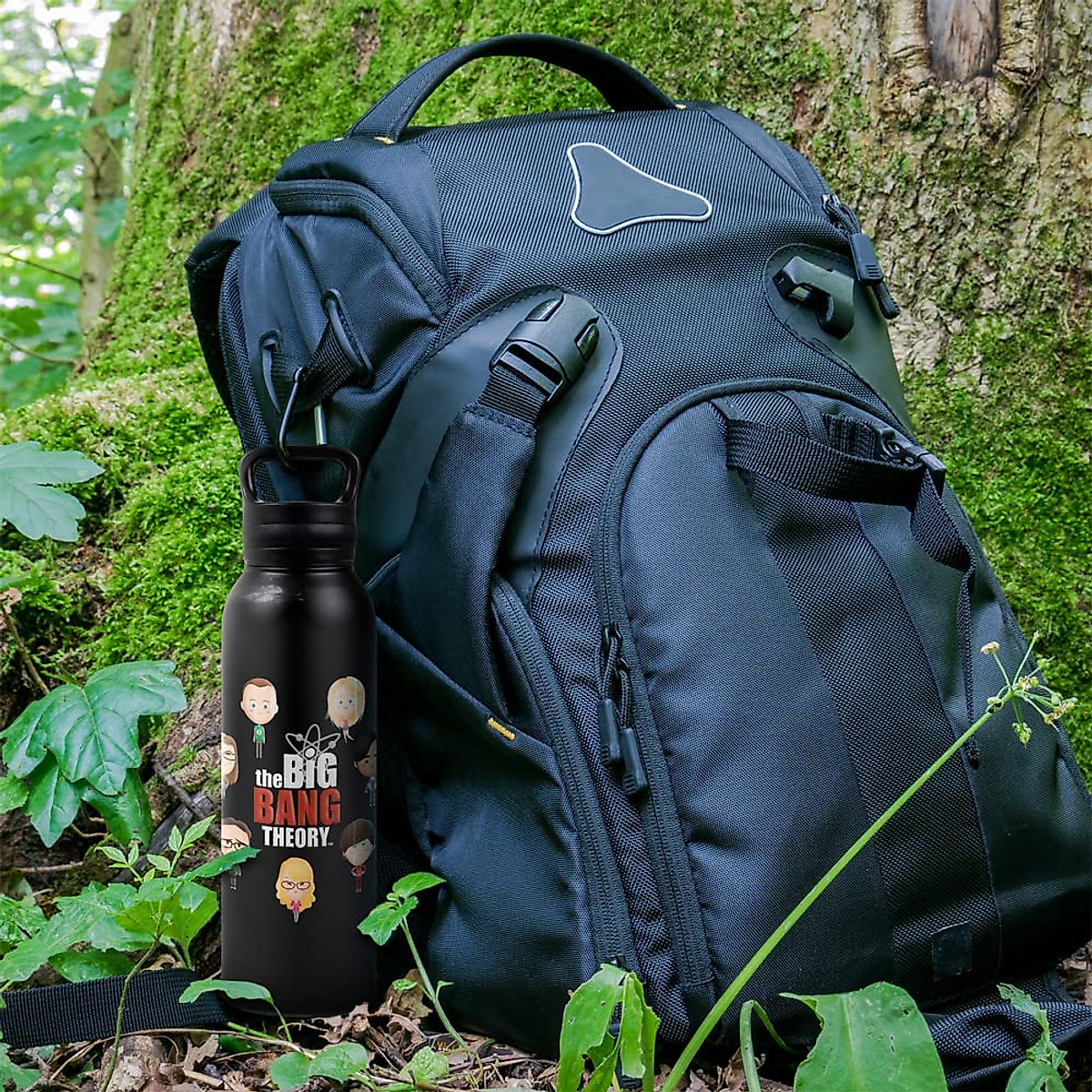 Big Bang Theory OFFICIAL Emojis 24 oz Insulated Canteen Water Bottle, Leak Resistant, Vacuum Insulated Stainless Steel with Loop Cap