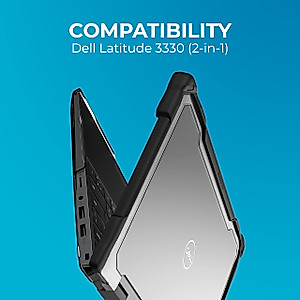 Gumdrop SlimTech Laptop Case Fits Dell Latitude 3330 13-inch (2-in-1) Designed for K-12 Students Teachers & Classrooms – Drop Tested Rugged Shockproof Bumpers for Reliable Device Protection – Black