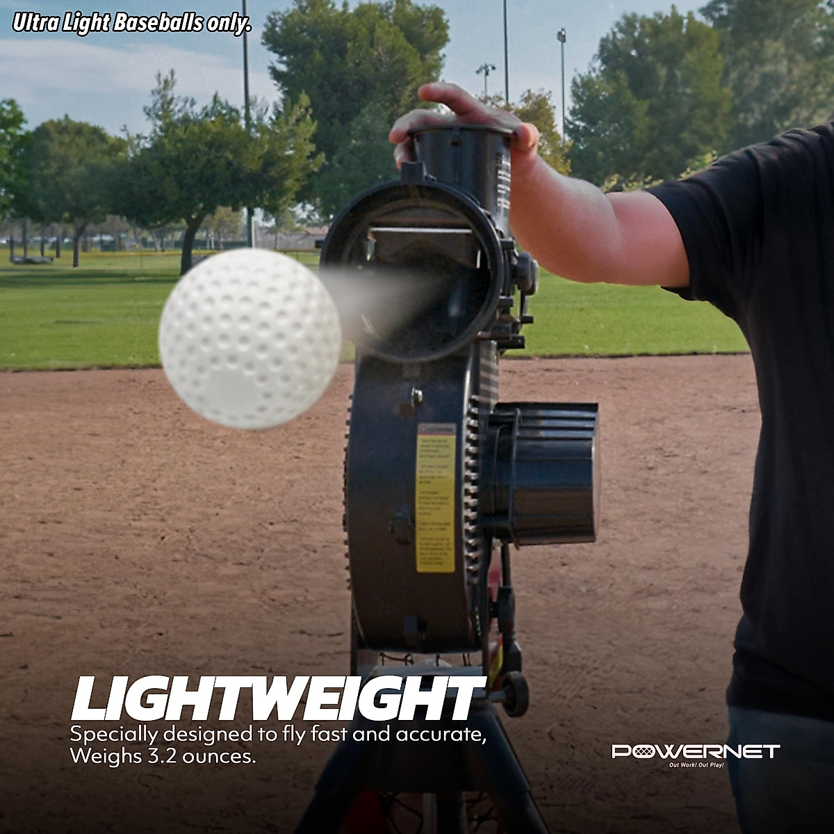 PowerNet Corbin Carroll Launch F-lite Ultra Light Dimpled Practice Balls for Pitching Machine | One Dozen