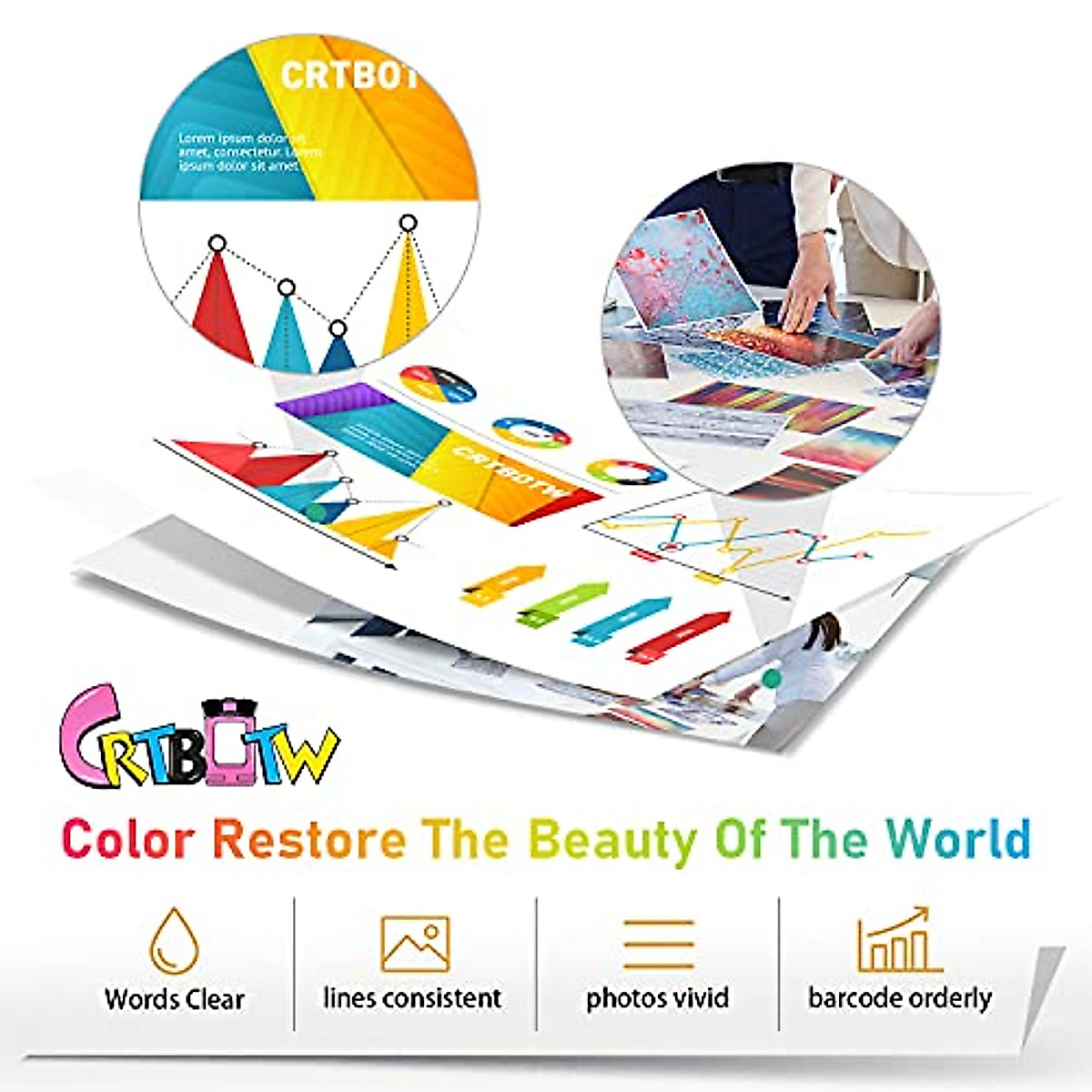 CRTBOTW Remanufactured 67xl Ink Cartridge Replacement for HP 67 XL 67XL (Black&Tri-Color) use for DeskJet 2752 2710 2755 2722 2720 2300 2330 Plus 4100 4152 4158 Envy 6055 6052 6022 Pro 6452 6455