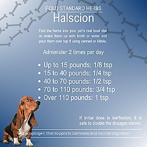 Halscion Cognitive Support and Stress Relief for Dogs by Gold Standard Herbs, All Natural Rehmannia Combination, 85 gram Powder, White