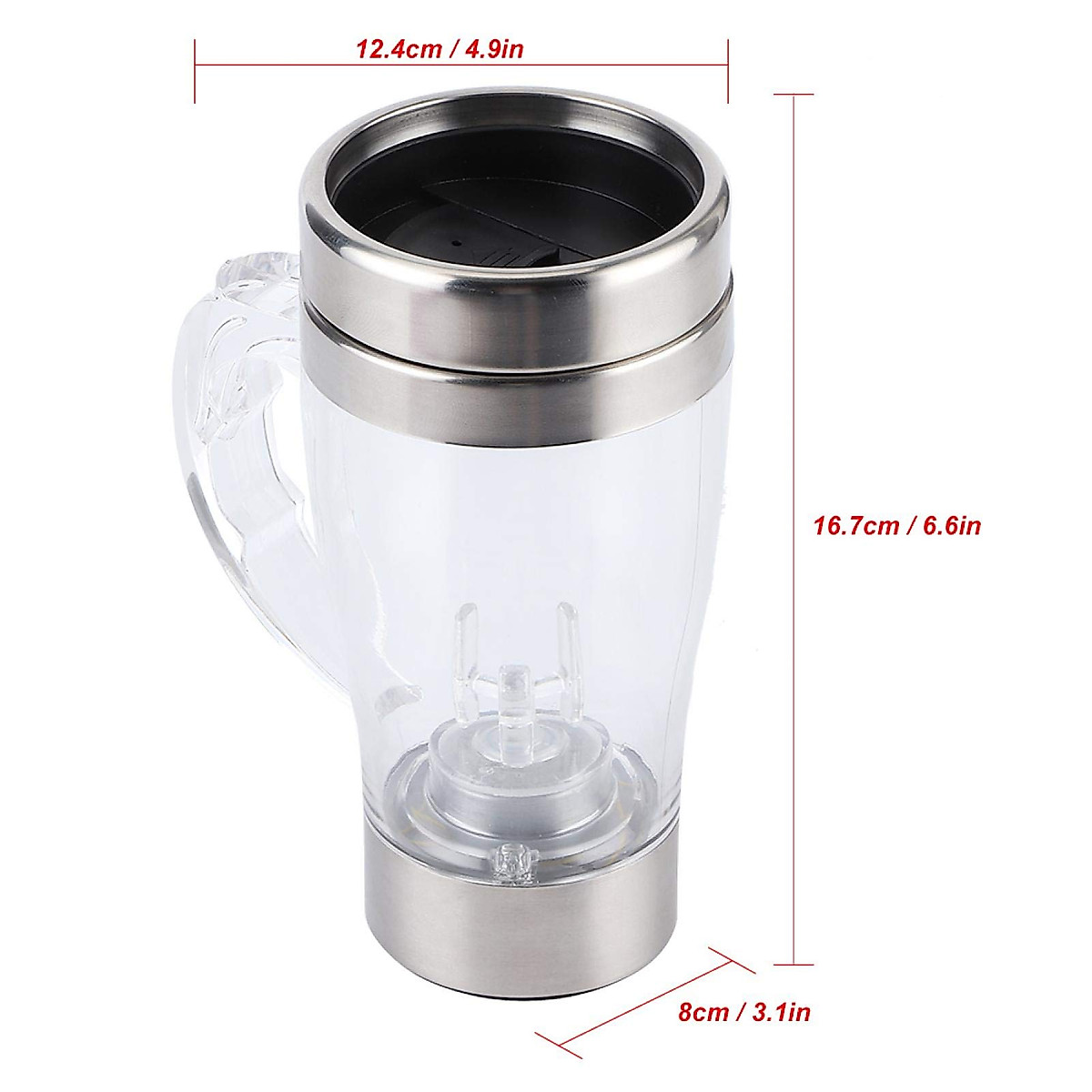 Fdit Premium Electric Coffee Self Stirring Cup, Stainless Steel Portable Mixing Mug/Shaker Cups for Coffee/Tea/Hot Chocolate/Milk