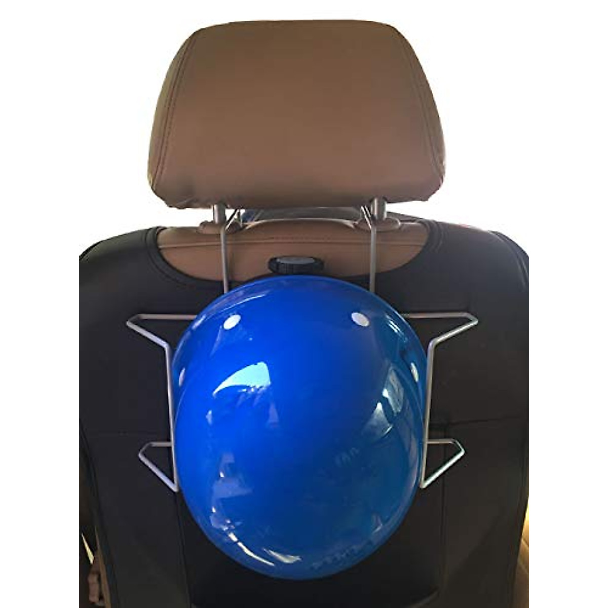 Attisstore Hard Hat Holder for Truck Seat, Steel Hard Hat Racks with Rust Resistant Seat Back Storage, Gray