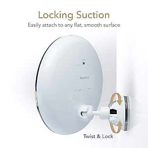 Fancii 7X Magnifying Lighted Vanity Makeup Mirror with 20 Natural LED Ring Lights, Locking Suction Cup, Cordless Travel Cosmetic Mirror - Maya 7