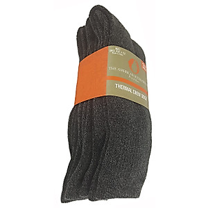 Men's Soft Thermal Boot Socks - Crew Length - Fits US Shoe Sizes 6-12 (Dark Grey)