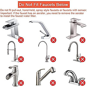 Faucet Mount Water Filters SUS304 Stainless Steel Sink Water Filter with Ultrafiltration Membrane Reduce Chlorine, Lead, BPA Free and Pollutants Faucet Water Filter (2 Filters Cartridges)