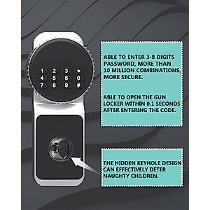 KAER Gun Safes Rifle Digital Quick Access Firearm Safe with 180-Degree Full Access Door and Removable Shelf for 2 Home Rifles with Pistols Rack