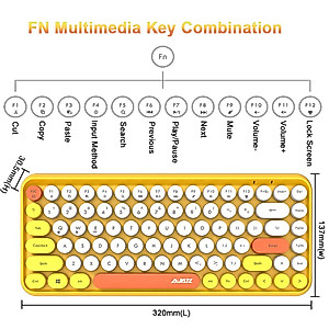 FELICON Wireless Bluetooth Keyboard Mini Portable 84-Key Keyboard Compatible with Android, Windows, PC, Tablet-Dark, Perfer for Home and Office Keyboards