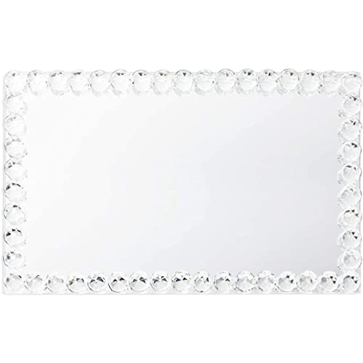 Small Mirrored Crystal Bead Serving Tray (9.4 x 5.75 x 1 Inches)