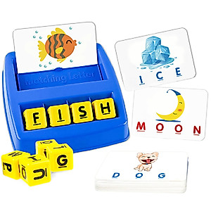 Educational Toys, Alphabet Learning Toys Flash Card Game for Toddlers 3 4 5 Year Old Preschool Matching Letter Spelling Reading Games for Kids 3-8 Years Old Boys