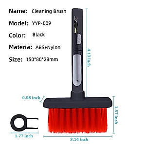 YIUYIUPI 5-in-1 Multi-Function Computer Cleaning Tools Kit Cleaning Soft Brush Keyboard Cleaner for Bluetooth Earphones Lego Laptop Airpods Pro Camera Lens (5 in 1 Black)