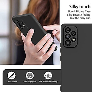 Vanjua [2 Pack] for Samsung Galaxy A53 Case, Stylish Liquid Silicone Slim Full-Body Protective Cover for Samsung Galaxy A53 5G 6.5 Inch Phone Case (Black+Navy Blue)