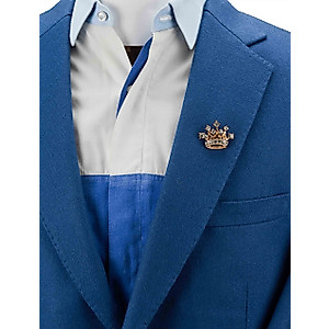 Knighthood Men's Golden Crown With Stone Detailing Lapel Pin/Brooch Golden