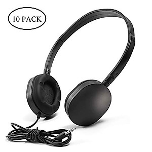 Kaysent Wholesale Bulk Earphone Earbud Headphone (KHP-10B) 10 Pack Wholesale Headphones for School,Airplane,Hospital,Students,Kids and Adults