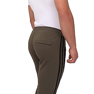 SCR SPORTSWEAR Men's Joggers Ultimate Flex Track Jogging Running Pants Mens Sweatpants Work Out Pant with Zipper Pockets 30/33/36 Tall Long Inseam (L/36L,KGR/B-K849)