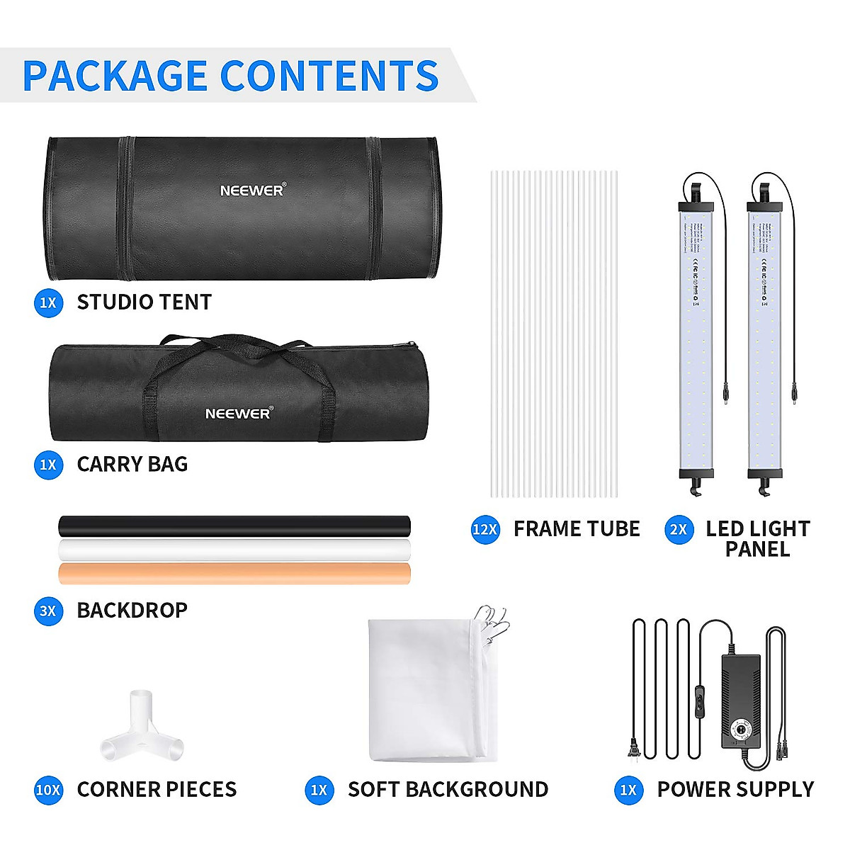 Neewer Professional Photo Light Box Adjustable Brightness Studio Photography Lighting Shooting Tent