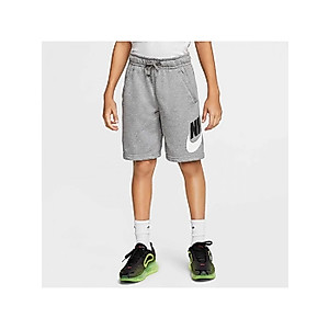 Nike Boy's Sportswear Club + HBR Fleece Shorts (Big Kids) Carbon Heather/Smoke Grey MD (10-12 Big Kid)