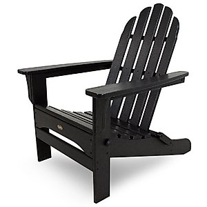 Trex Outdoor Furniture by Polywood TXA53CB Cape Cod Folding Adirondack Chair, Charcoal Black