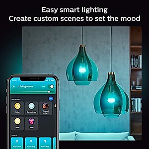 Philips Hue 75W Color Smart Button Starter Kit + Extra A19 Bulb, 4 Medium Lumen A19 Smart Bulbs, 1 Smart Button & 1 Hue Hub (Compatible with Alexa, Apple HomeKit & Google Assistant) (563338)