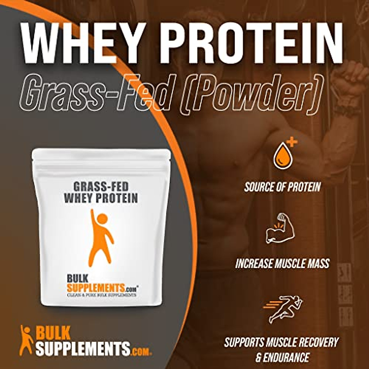 BULKSUPPLEMENTS.COM Grass Fed Whey Protein Powder - Unflavored Whey Protein Powder - Protein Supplement - Pure Protein Powder - Protein Powder Without Artificial Sweeteners (100 Grams - 3.5 oz)