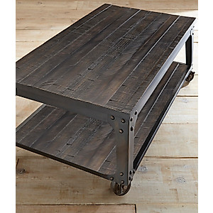 Steve Silver Sherlock Lift Top Tblw/Casters Cocktail Tables, 48" L x 28" W x 18-26" H, Hardwood Solids with an Iron Framed Base