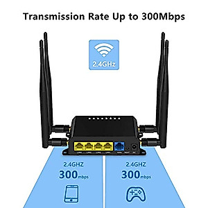Wiflyer WE826-Q 4G LTE Router, CAT 4 EC25 Module 300Mbps with SIM Card Slot Unlocked, 4G LTE Modem Hotspot (Work with T-Mobile AT&T, Verizon)