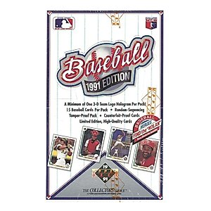 1991 Upper Deck Baseball High Series Card Box: Possible Aaron Autograph, Chipper Jones, Mike Mussina Rookie Cards
