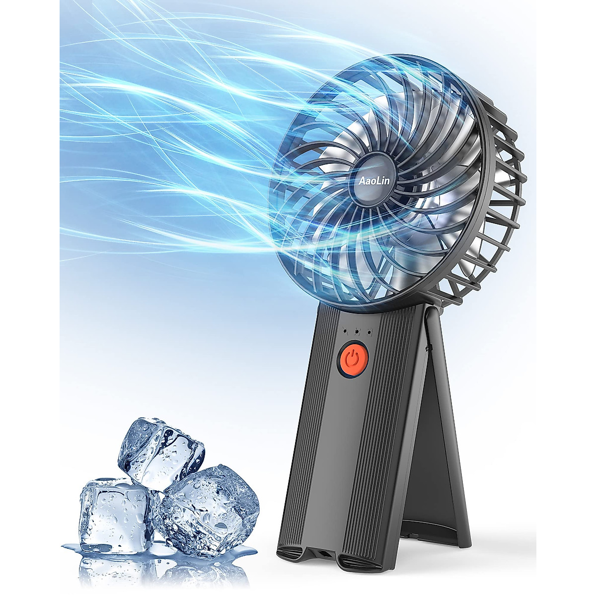 Mini Handheld Portable Foldable Small Fan USB Rechargeable Personal Fan Neckable Desktop 4-speed 3-in-1 Mute Handheld Small Fan 6-15 Hours Continuity Suitable for Summer Travel Camping Outdoor Kids