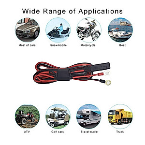 Ovitar O Ring Terminal SAE Cable - 12V-24V Quick Disconnect Extension Cable 2 Pin DC Connection Cord Plug for Camp Trailer Solar Panels Battery