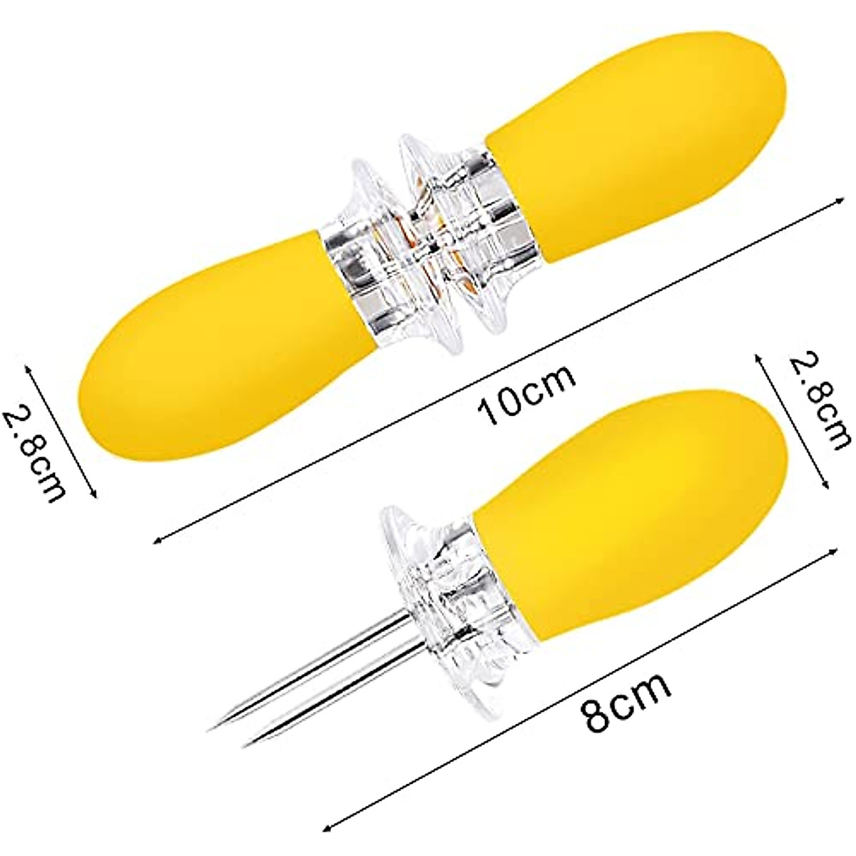 AUGSUN 10Pcs/5 Pairs Corn Holders, Stainless Steel Corn on The Cob BBQ Fork Skewers for Home Cooking Parties Camping