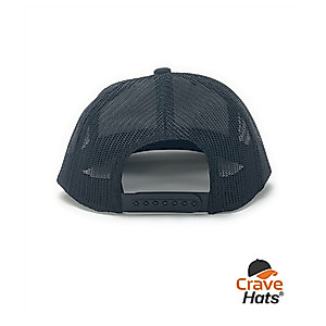 CRAVE HATS Fueled by Coffee Trucker Hat, Coffee Lover Gift, Coffee Gift for Men & Women (Black/Black)