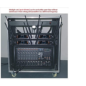 GTD Audio 2x100 Adjustable Channels UHF Wireless Microphone, Rang up to 400fts DJ Karaoke System w/Metal Mics (2 Hand Mics)