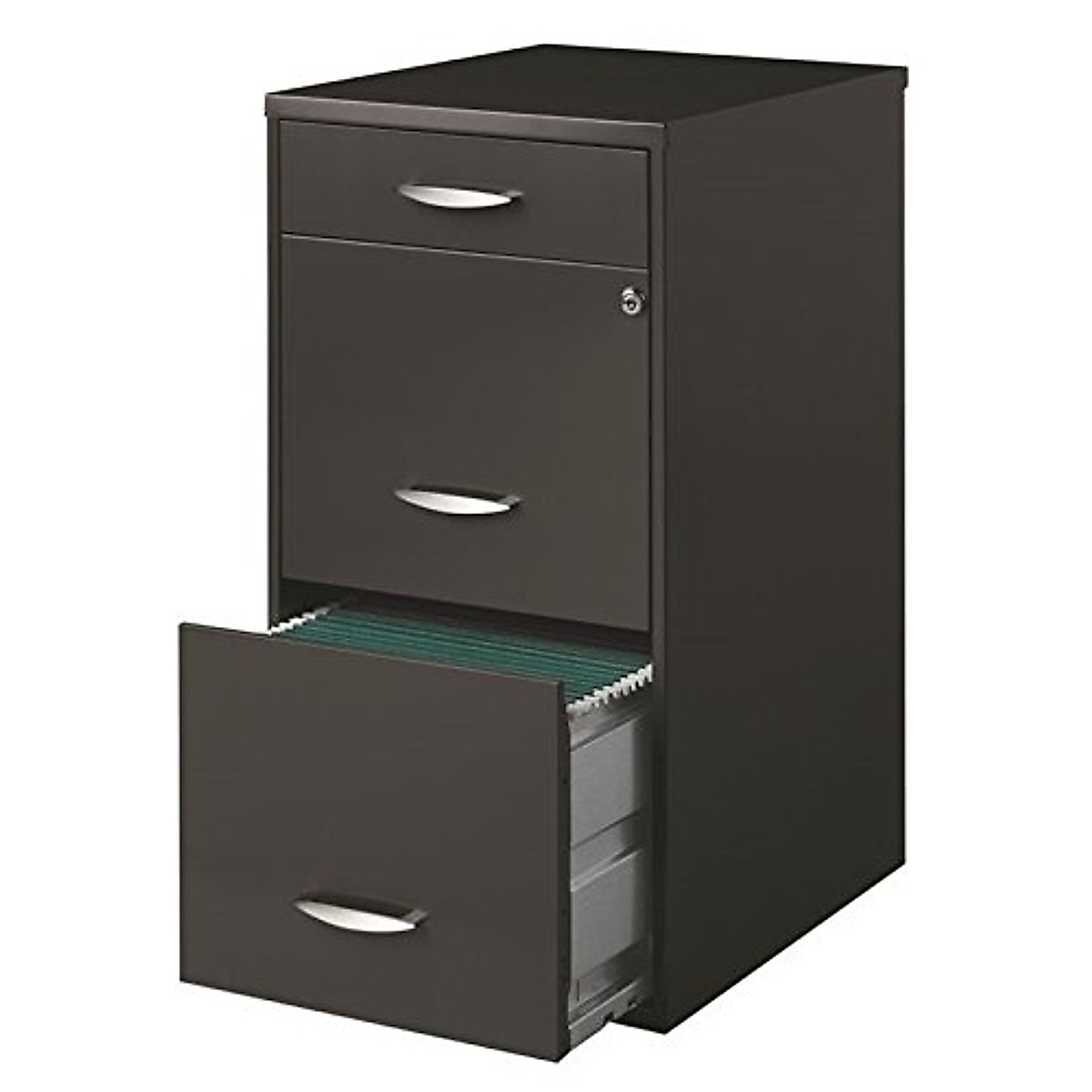 Space Solutions 3 Drawer Metal File Cabinet with Pencil Drawer Charcoal