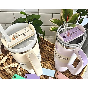 Personalized Birth Flower Tumbler Topper, 40 30 64 oz Personalized Tumbler Topper Tumbler Cup Accessory Name Plate