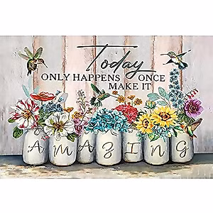 Inspirational Flower Paint by Numbers for Adults Beginner DIY Arts and Crafts Paintwork with Paintbrushes Canvas Oil Painting Wall Decor 16X20 inch