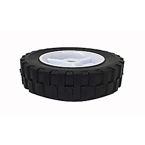 2 Pack - 6" x 1.5" Solid Rubber Flat Free Tire Hand Truck Plastic Wheel - – 1/2" Axle Hole - 70 lbs Capacity