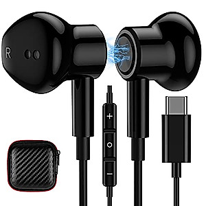 TITACUTE USB C Headphone for Samsung S22 Ultra S23 S21 S20 FE A53 Magnetic Wired Earbuds Noise Canceling Stereo in Ear Type C Earphone with Microphone for Galaxy Z Flip 4 3 Note 20 Google Pixel 7 6 6a