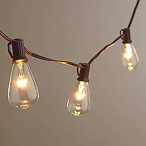 hairmiss 25ft Outdoor Edison Bulb String Lights ST35 Edison Bulbs(Plus 2 Extra Bulbs), UL Listed for Indoor/Outdoor Decor, Perfect for Garden/Backyard/Pergola/Patio/Party (Brown)