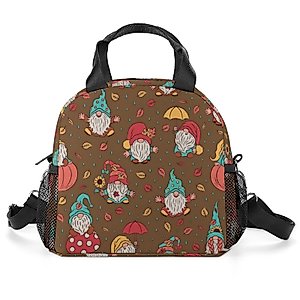 Cute Gnomes Lunch Bag for Women Men, Portable Insulated Lunch Box, Lunch Tote Bag for Work Outdoor